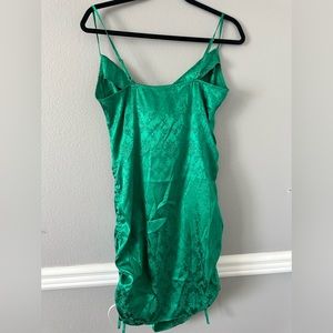 Missguided | Dresses | Missguided Jacquard Satin Cami Dress With Ruched ...